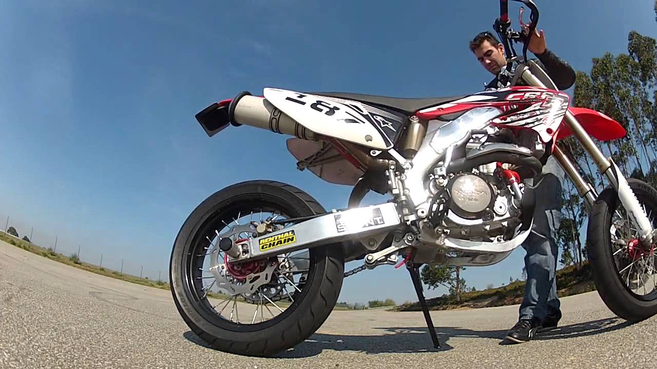CRF 450R Supermoto - WRP Exhaust Sound Check! - YouTube