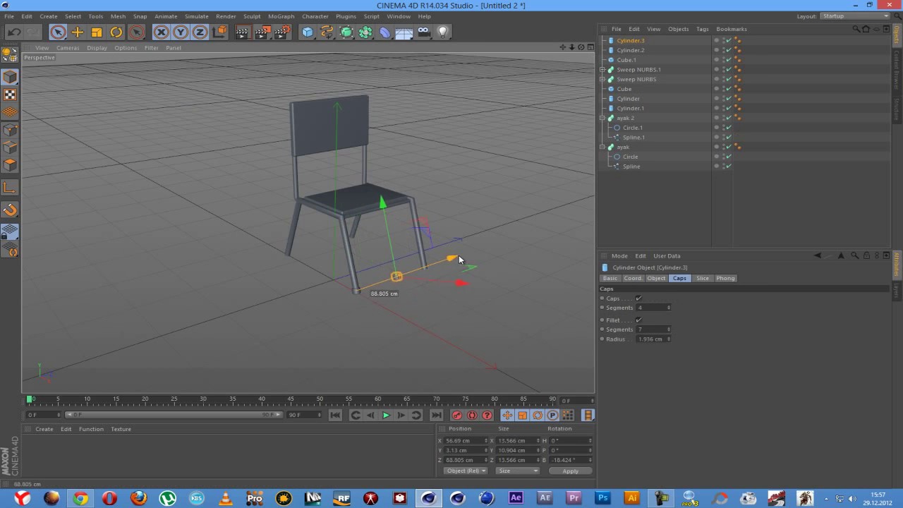 Cinema 4D - Chair Tutorial - YouTube