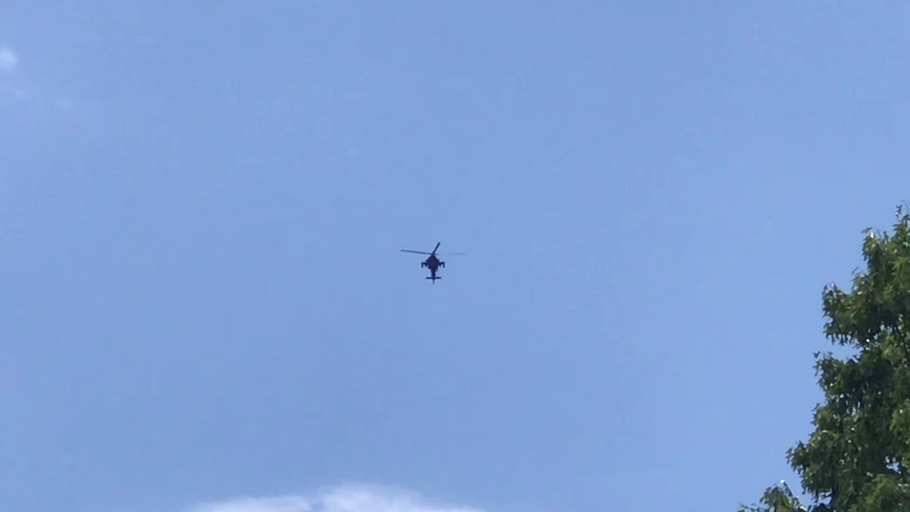 Boeing AH-64 Apache flying over from my house - YouTube
