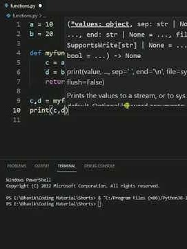 Python Function Returns Two Values | #shorts - YouTube