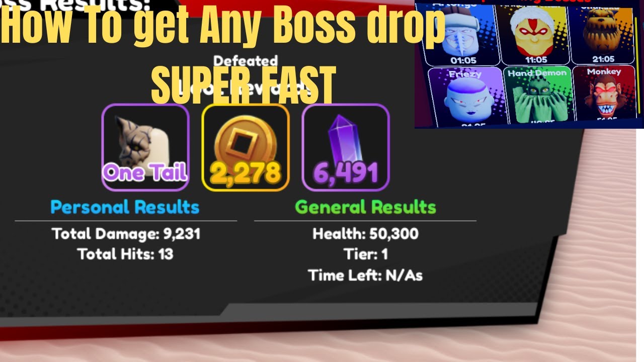 How To Get Any Boss Drop Super Fast | Anime fighting simulator X / AfsX ...
