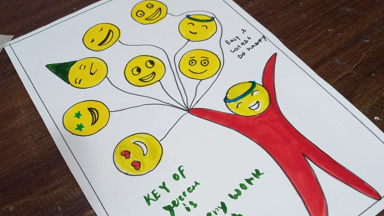 International Day of Happiness Drawing/World Happiness Day Drawing ...