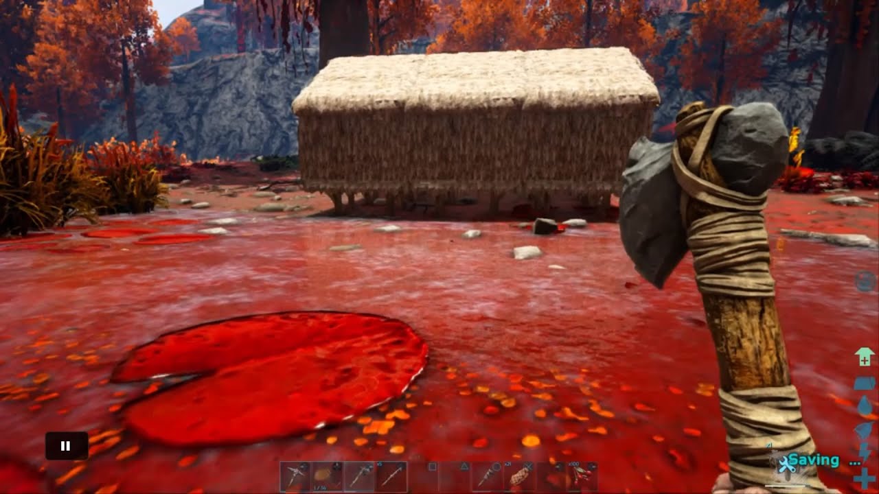 ARK: Survival Evolved Day 3 on Crystal Isles, a small Thatch Hut. - YouTube
