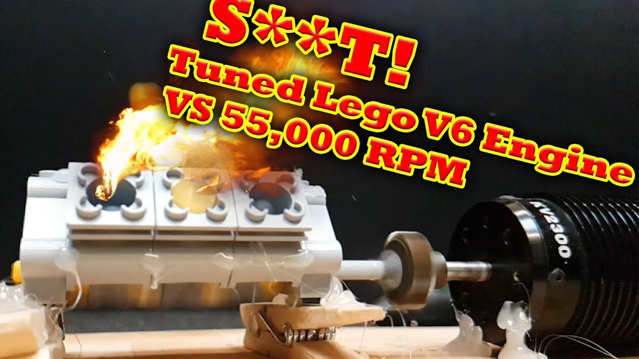 Epic Failure Lego V6 Engine VS 55,000 RPM Catastrophic Failure Explodes ...