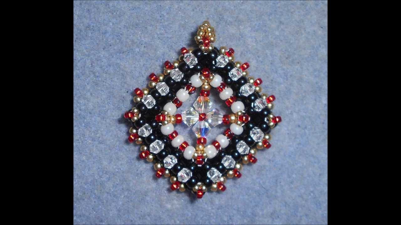 CRAW Square Embellishment Beading Tutorial by Ezeebeady - YouTube