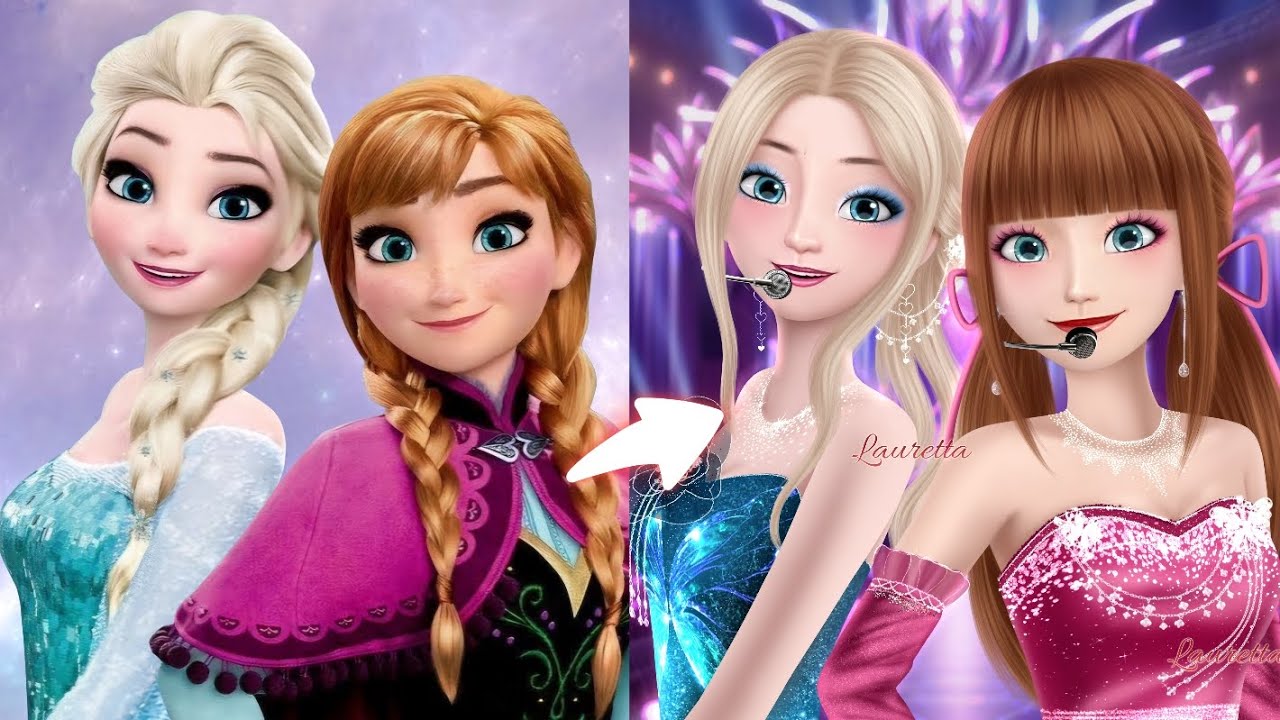 Elsa and Anna glow up transformation into a Idol Singer | Disney Frozen ...
