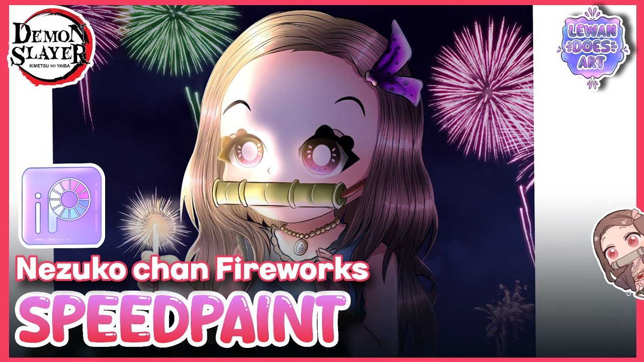 SPEEDPAINT ★ Nezuko with the fireworks 🎆🎆 [Ibispaint x] - YouTube