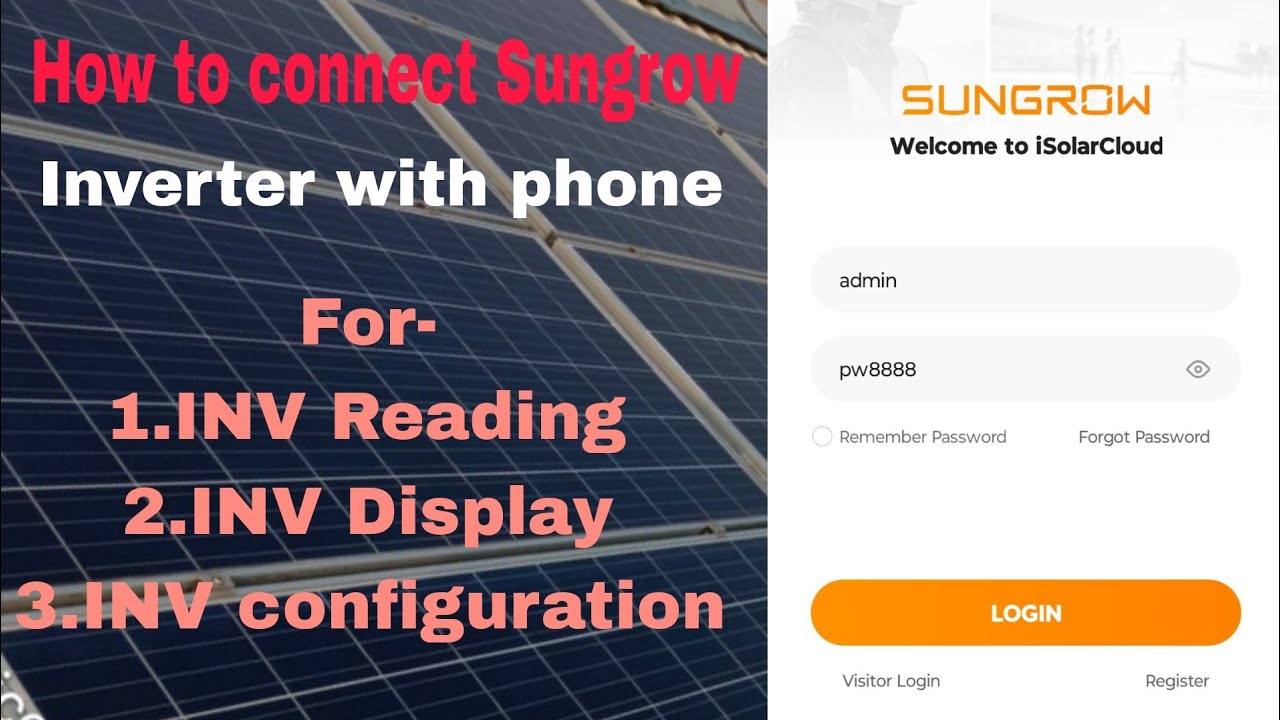 how to connect sungrow inverter with phone || sungrow inverter reading ...