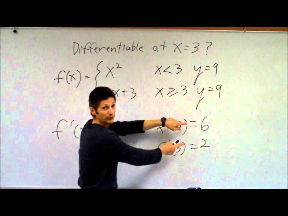 Differentiability of Piecewise Functions - YouTube