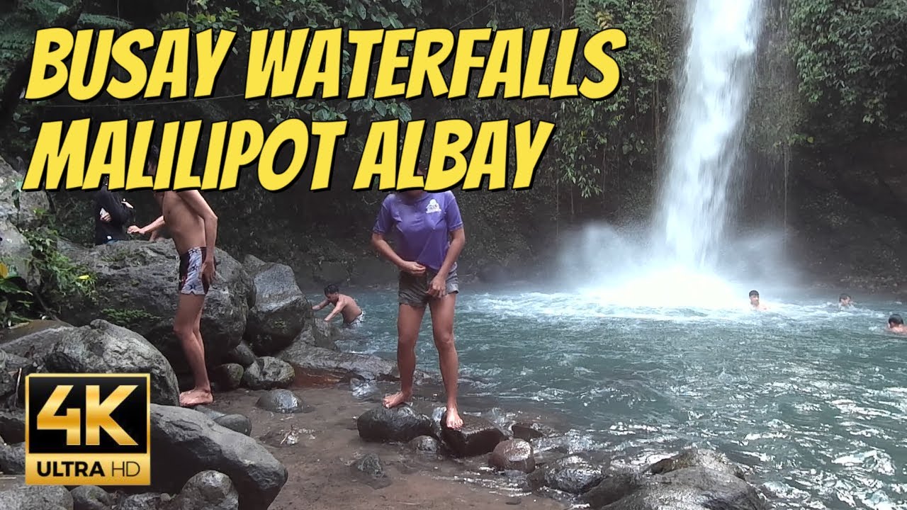 [4K HD] BUSAY WATERFALLS WALK TOUR | BUSAY FALLS IN MALILIPOT ALBAY ...
