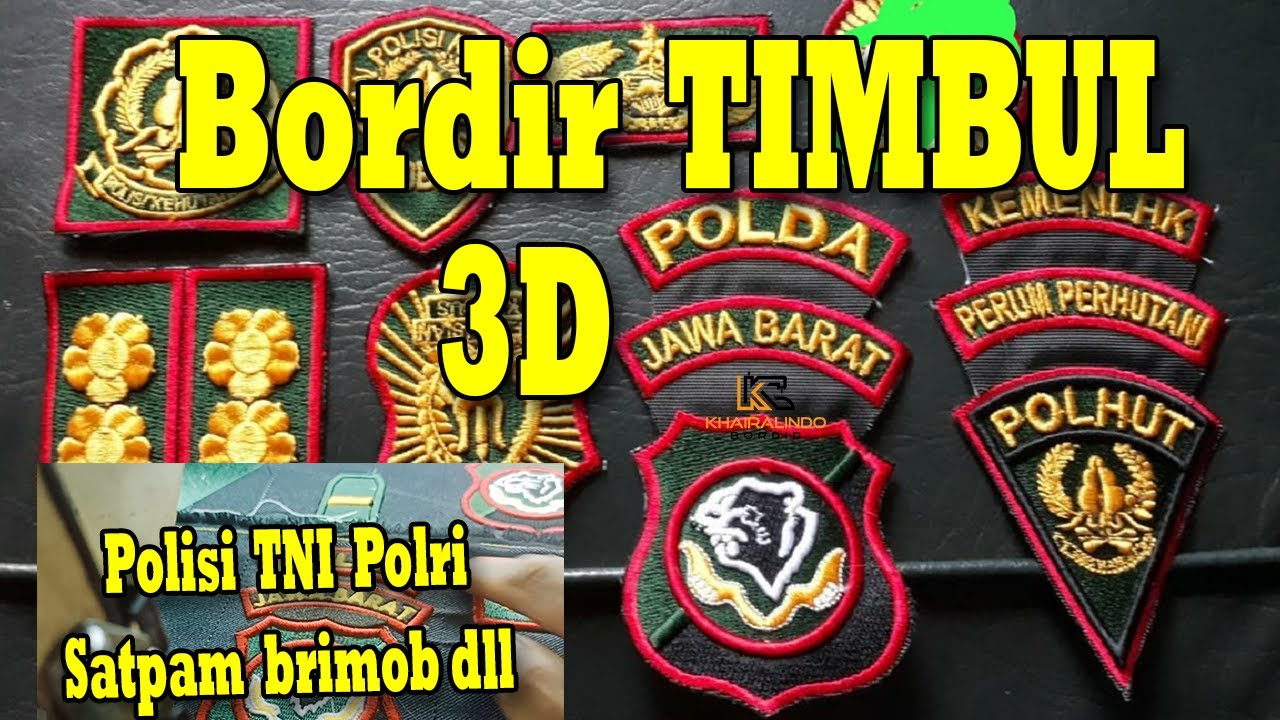 BORDIR TIMBUL ! Tutorial membuat badge emblem bordir timbul 3dimensi ...