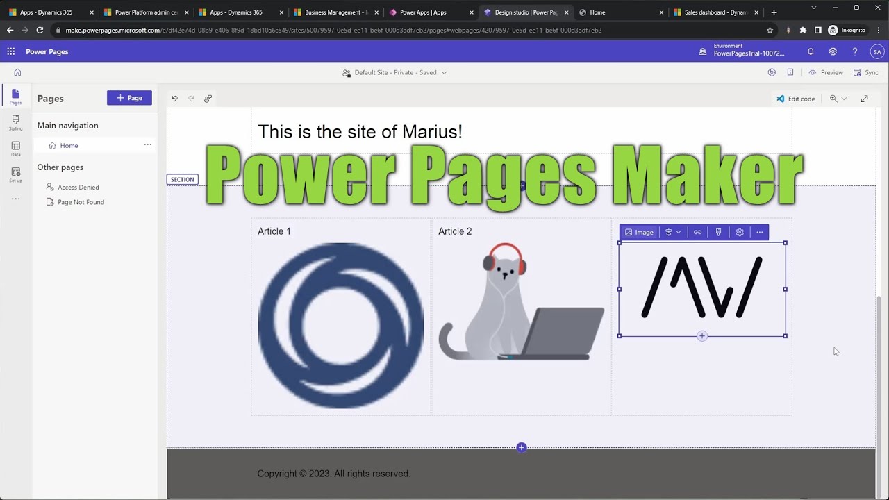 First steps in the Portal Pages Maker - YouTube