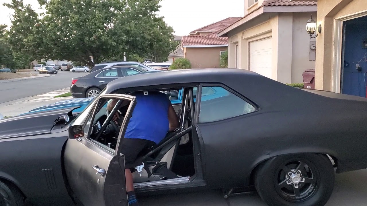 CHEVY NOVA 3 INCH EXHAUST WITH RACE BULLETS - YouTube
