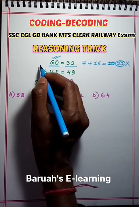 Coding Decoding Reasoning Tricks Reasoning Classes For Ssc Cgl Gd Exam Shorts Youtube