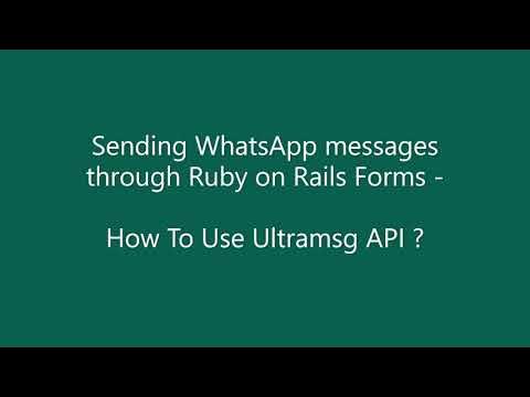 Sending WhatsApp messages via Rails Forms - Urdu/Hindi - How To Use Ultramsg API ? 2022 - YouTube