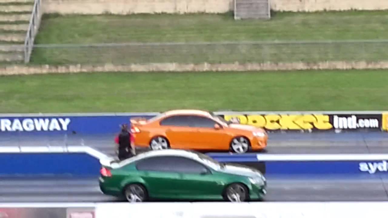 Ford FG xr6 turbo vs ve ss commodore 6.0 litre v8 both stock cars ...