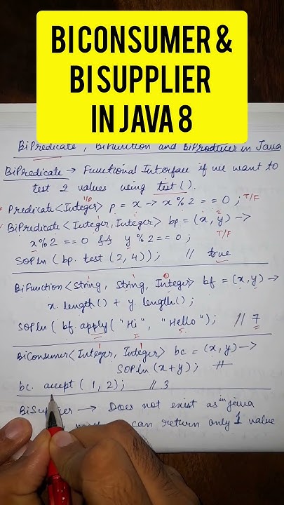 BiConsumer & BiSupplier In Java 8 #java #javaprogramming #learning #tutorial - YouTube