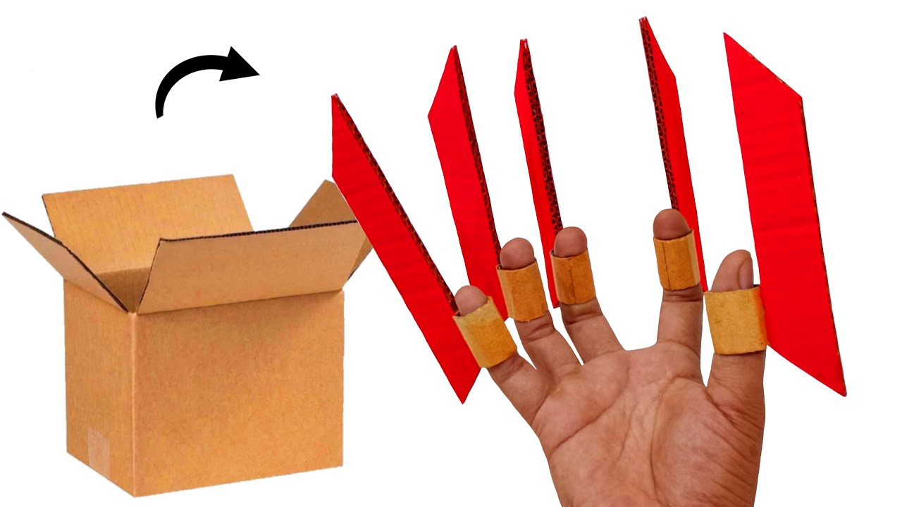 How To Make Cardboard Claws - YouTube