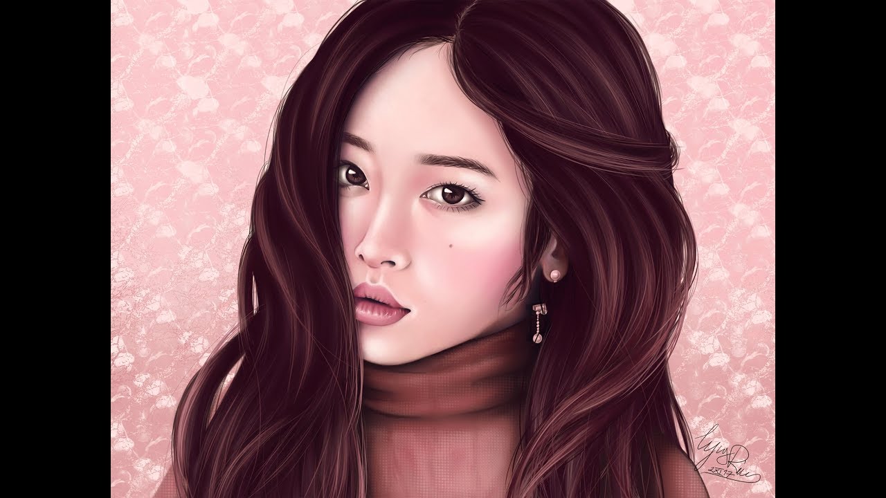 Drawing Sulli in Paint Tool Sai Speedpainting Hair - YouTube