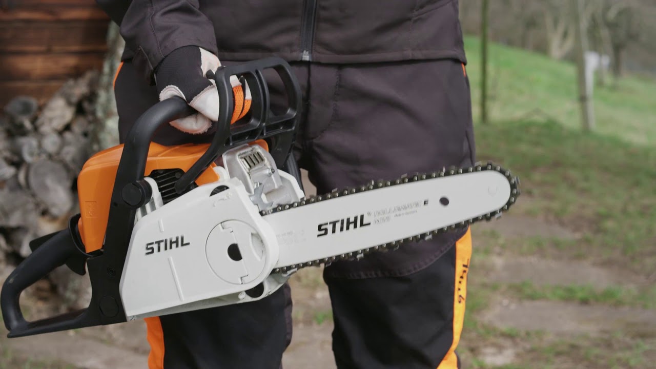 MS 180 - start af motoren - YouTube