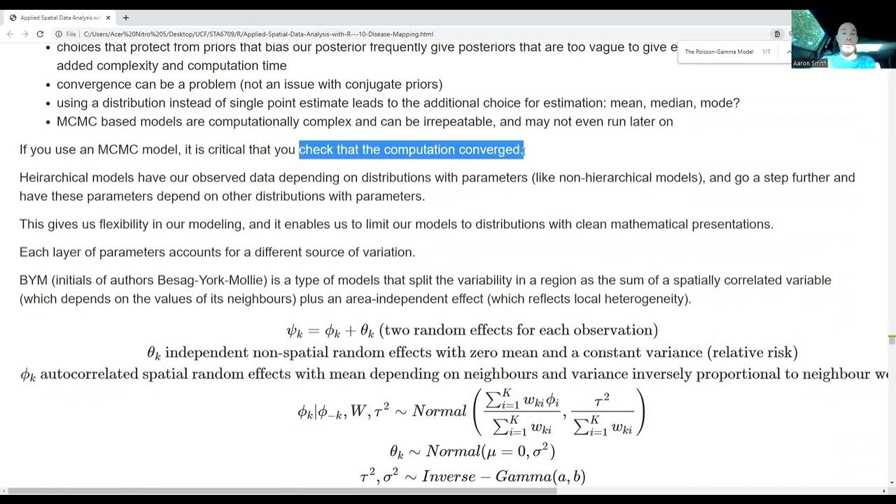 Applied Spatial Data Analysis with R - 10.4.1 Bayesian Poisson-Gamma Model - YouTube