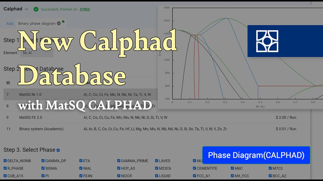 [Materials Square] New Calphad Database and Calphad Module - YouTube