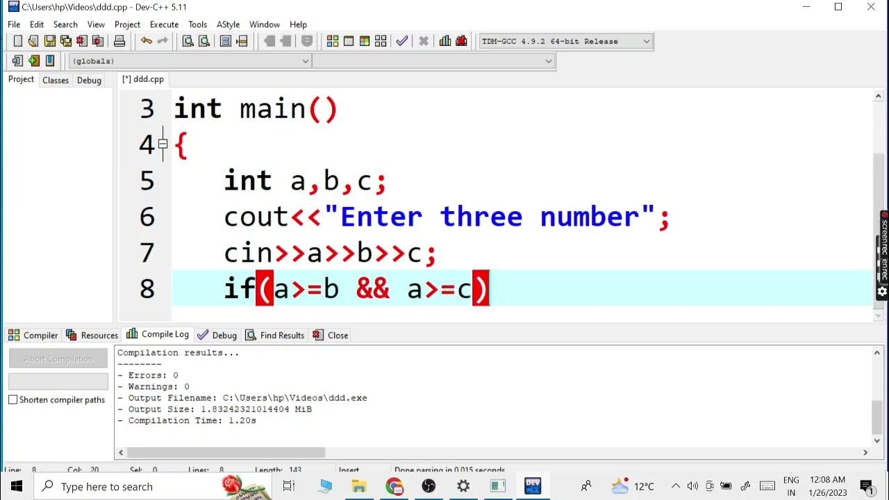 maximum of three numbers in c++ - YouTube