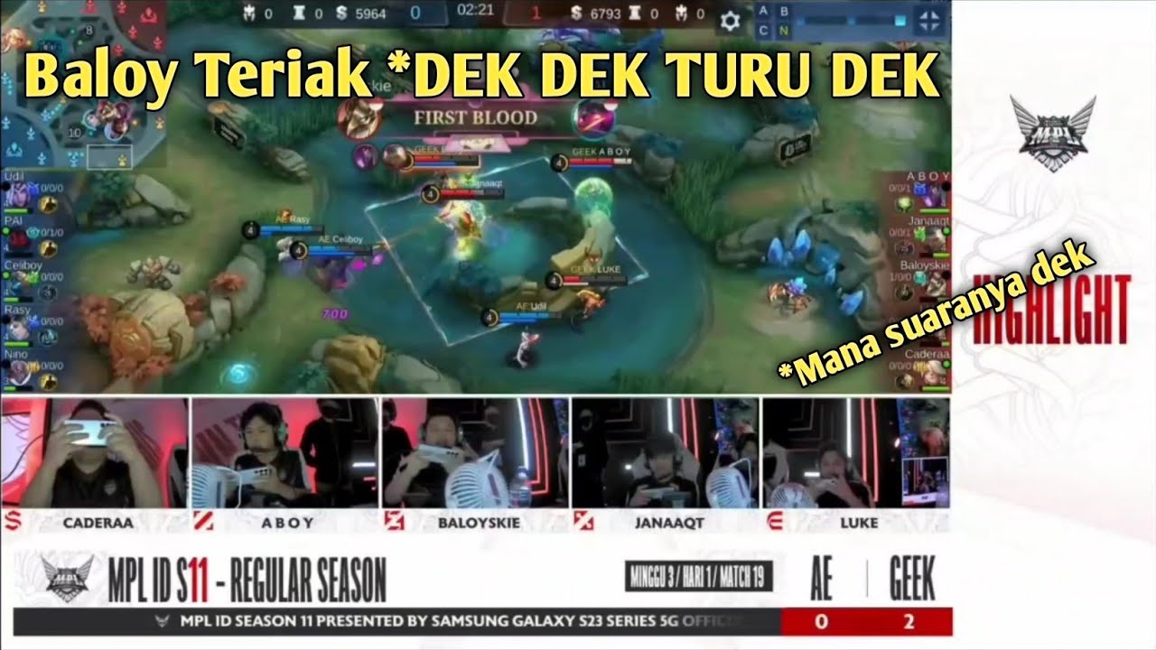 Mic Check - GEEK VS AE [2:0] Baloy Teriak DEK DEK TURU DEK - YouTube
