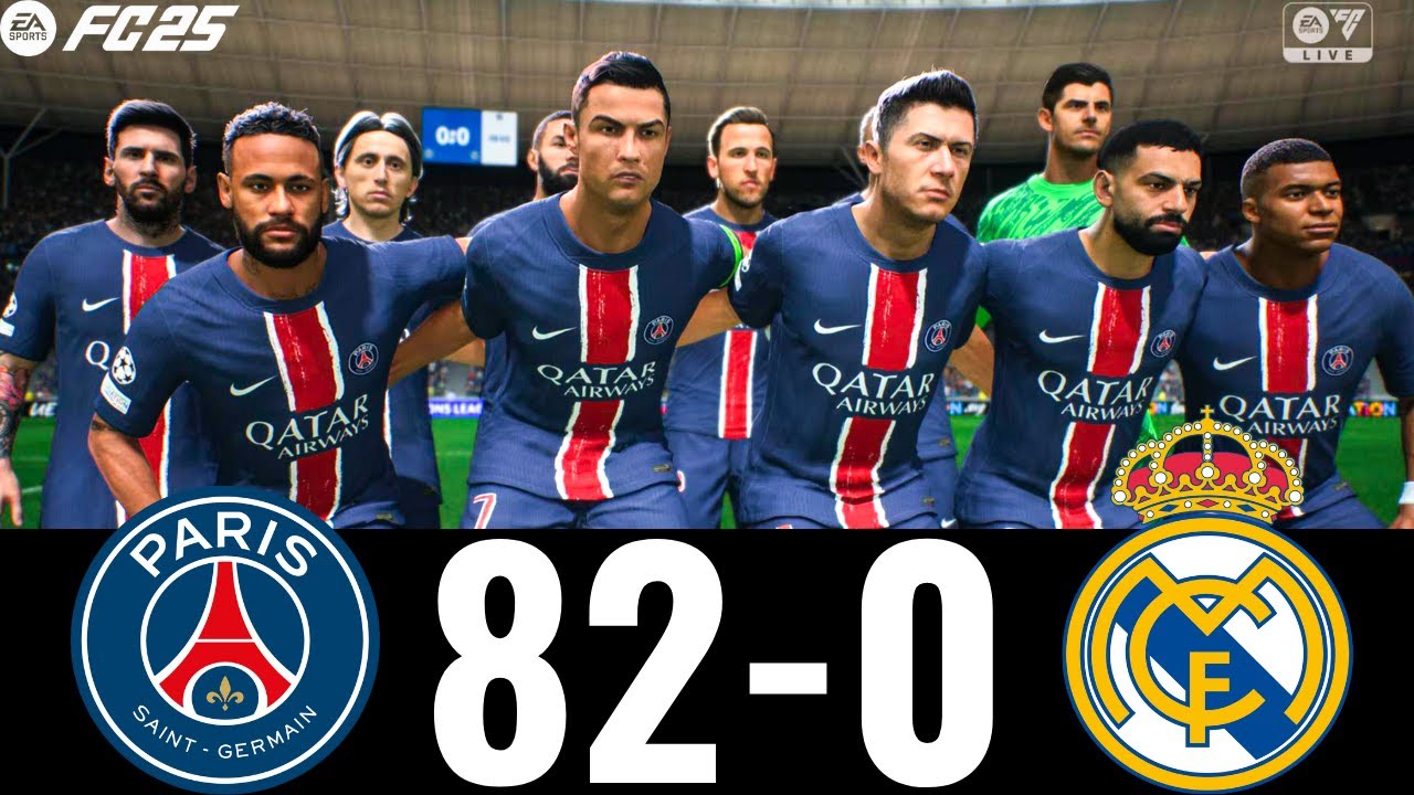 FIFA 25- MESSI, RONALDO, MBAPPE, NEYMAR, ALL STARS | PSG 82-0 REAL MADRID | UCL FINAL - YouTube