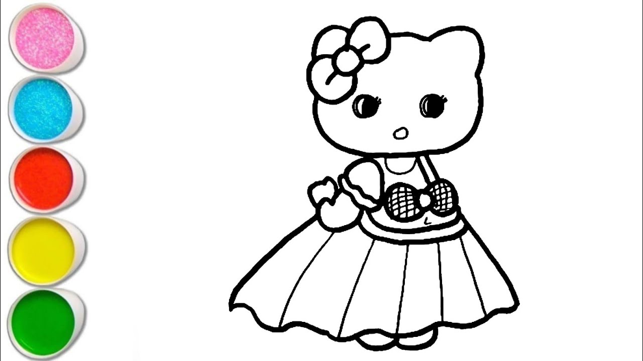 Hello Kitty Drawing, Painting and Coloring For Kids and Toddlers_ How ...