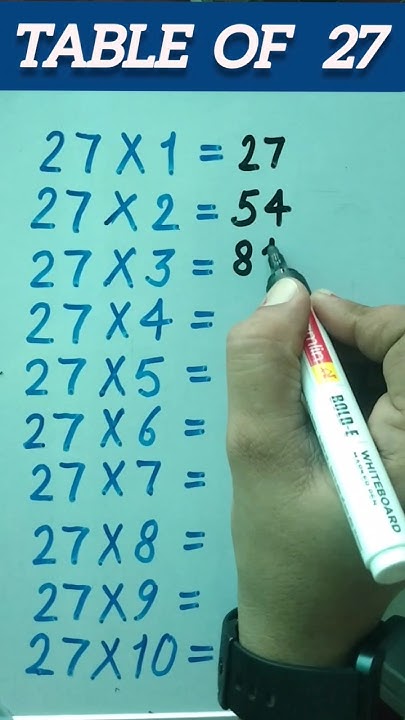 Table Of 27 (27 का पहाड़ा) #shorts #youtubeshorts #shortvideo #youtube ...