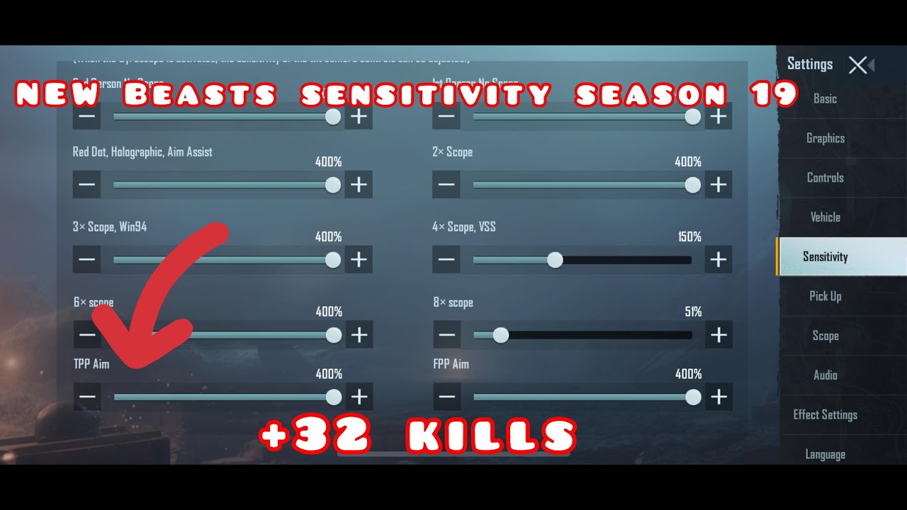 new beast sensitivity season 19 like hacker - YouTube