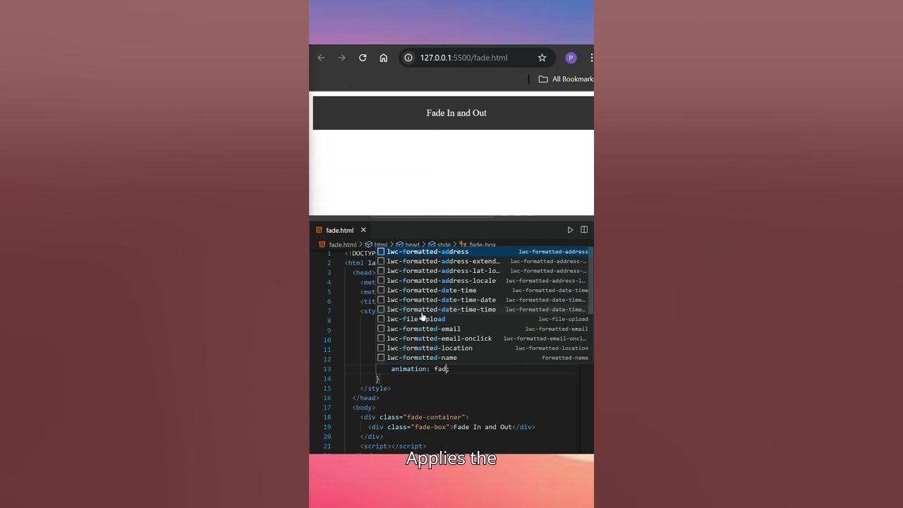 Create a Smooth Fade In and Fade Out Effect Using HTML and CSS | #shorts - YouTube