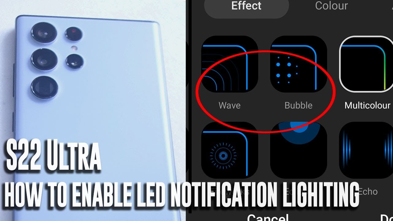 Samsung S22 Ultra - How to enable led Notifications - edge lighting ...