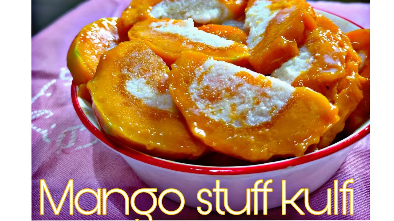 Mango stuff kulfi(आम की कुल्फी एक दम नए तरीके से) दखते ही खाने का मन ...