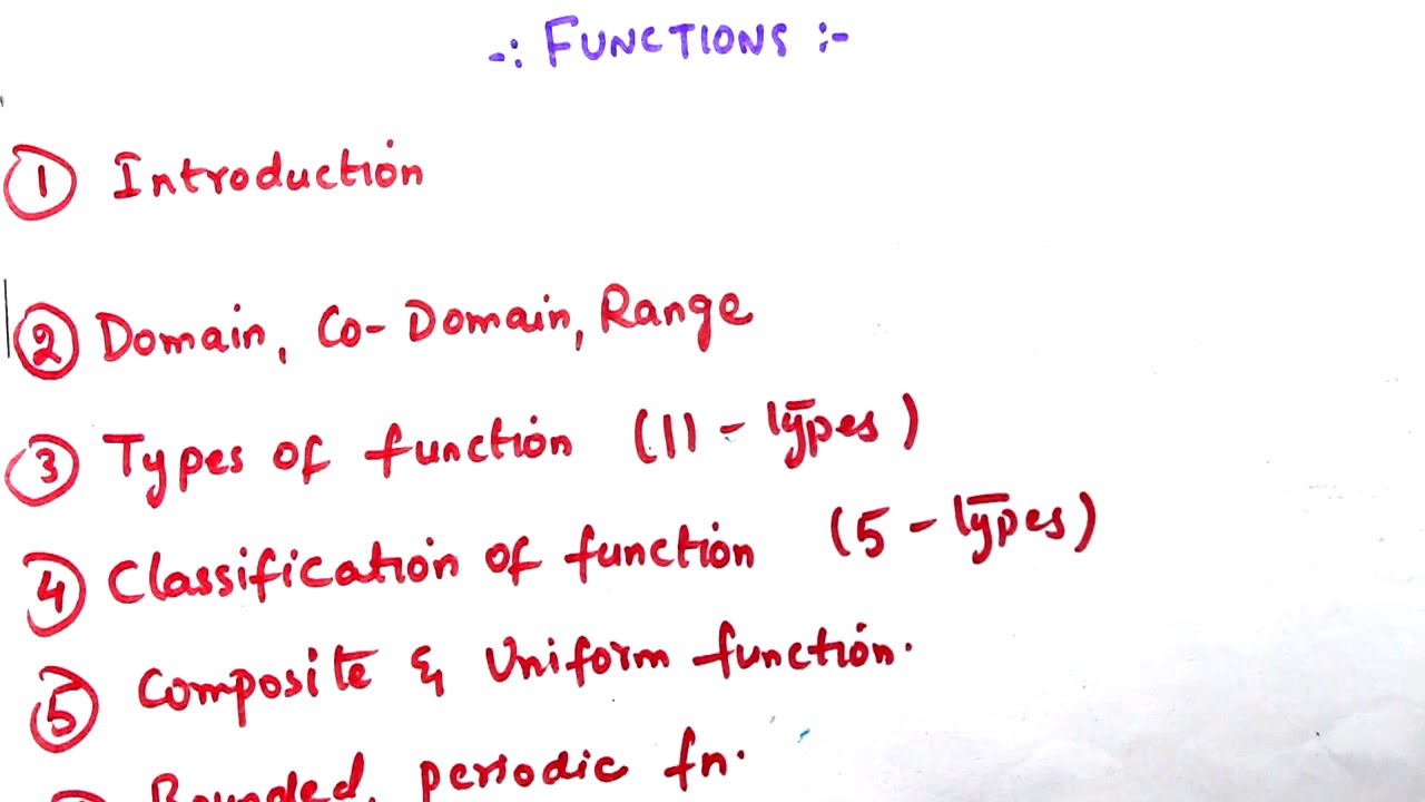 TOPICS TO BE COVERED | FUNCTIONS - YouTube