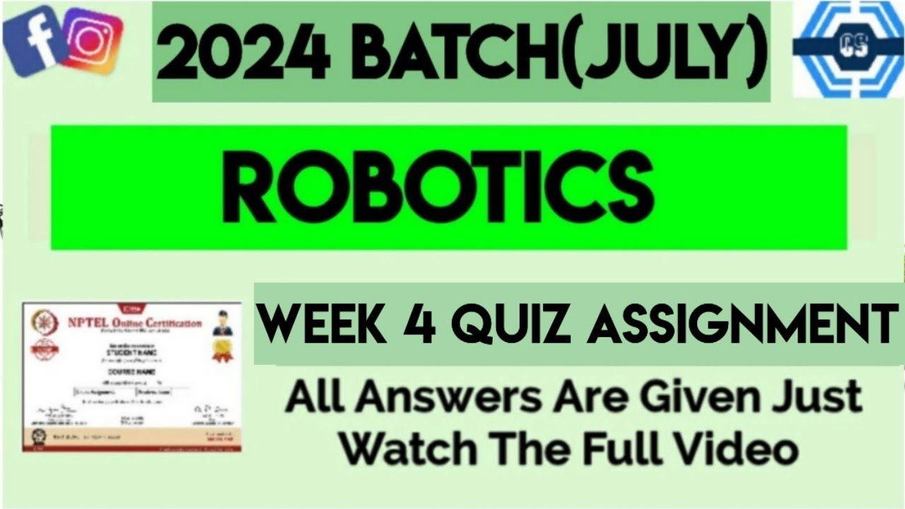 Robotics Week 4 Quiz Assignment Solution 2024 (July) | NPTEL 2024 ...
