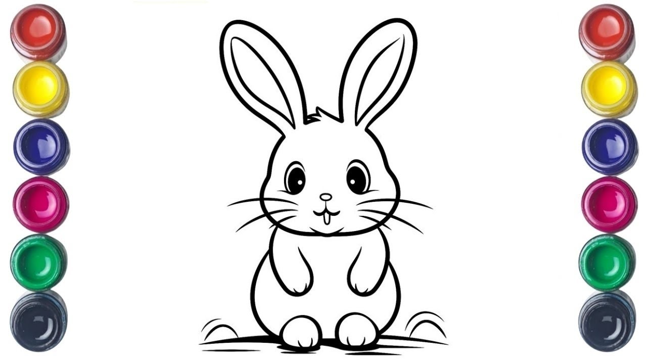 Cute Rabbit Drawing 🐰🐇📍 | Easy Bunny Drawing, Coloring and Painting for ...