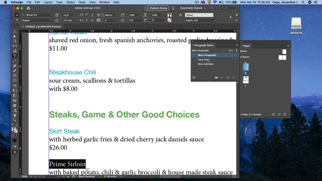 InDesign CC 2020 - Paragraph Styles - YouTube