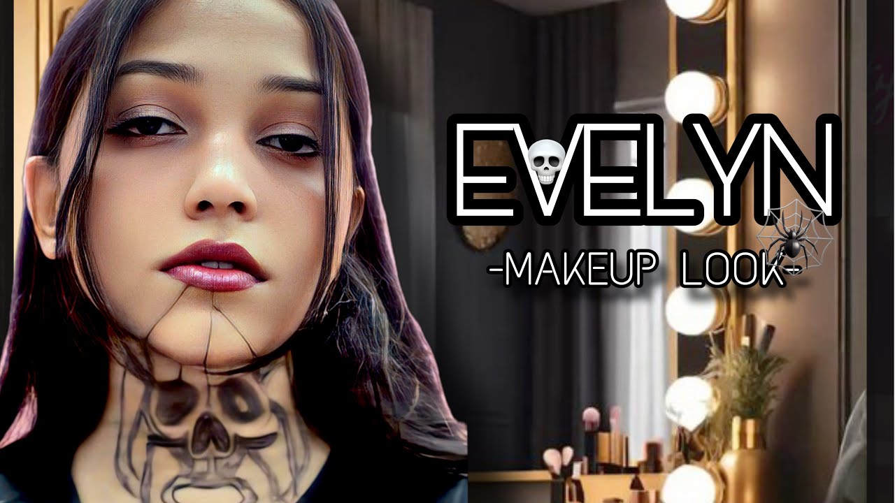 Trying Evelyn’s Look | Makeup + Tattoo Design🕷️💀 - YouTube