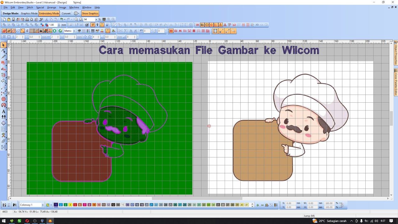 Cara Memasukan File Gambar Ke Wilcom - YouTube