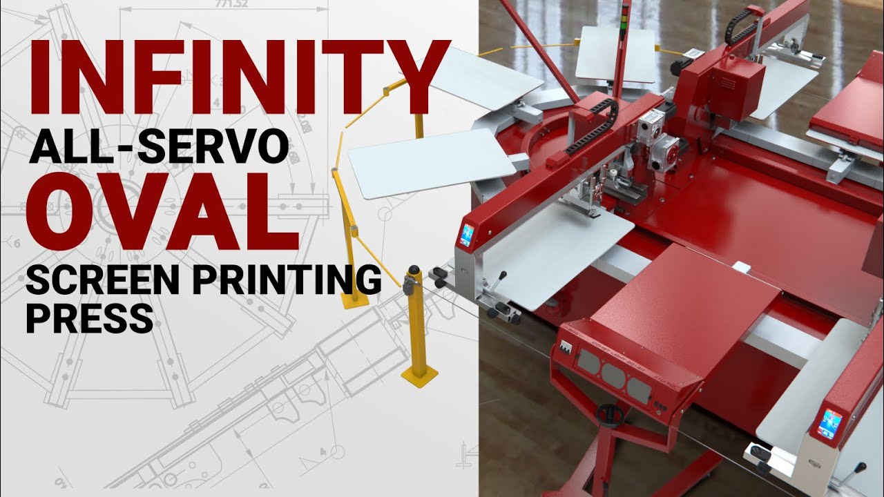 INFINITY All-Servo Oval Automatic Screen Printing Press - YouTube