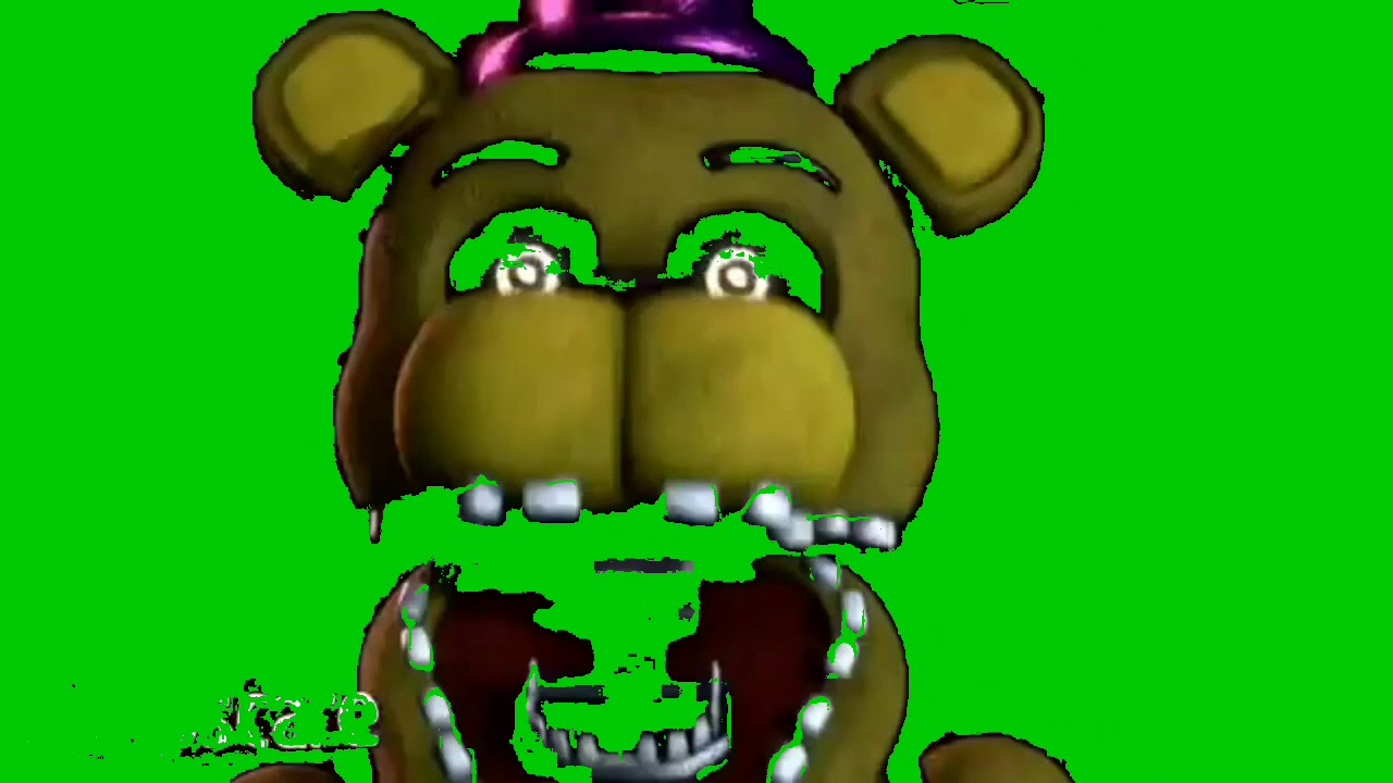 Unwithered Golden Freddy + Fredbear Jumpscare Green Screen Games - YouTube
