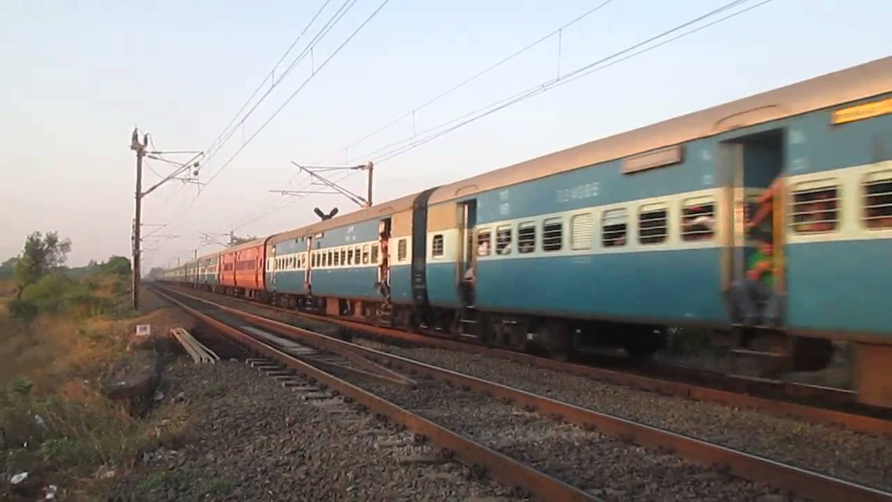 Indian Railways Passenger train 19216 Saurashtra Express at Kelve Road ...