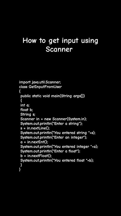 How To Get Input Using Scanner Java Program Coding Experienced Interview Java 4 100 Youtube