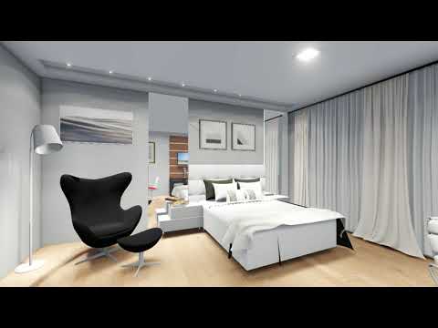 Video de um quarto de hotel em 3D