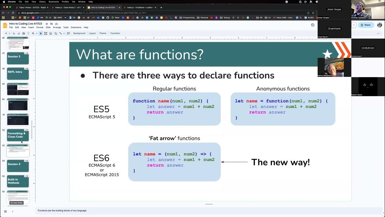 Intro to Coding - JavaScript - Session 2 - YouTube