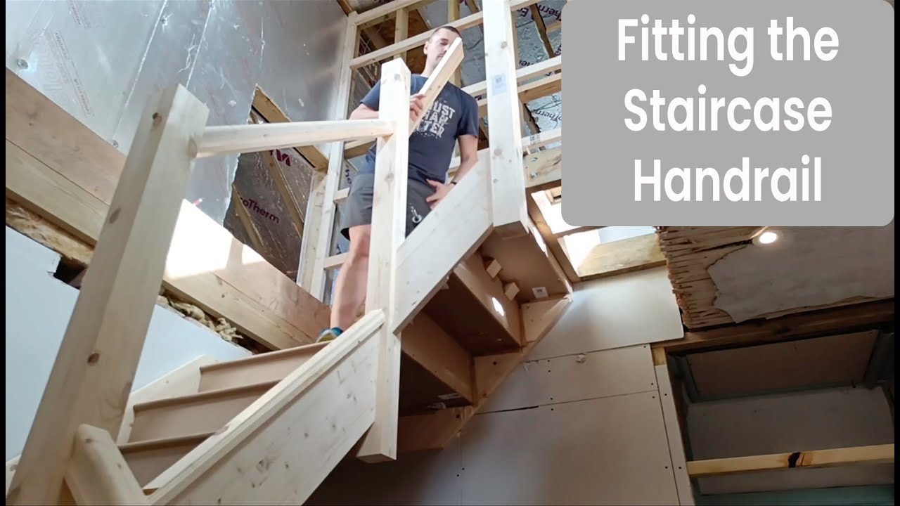 Loft Staircase part 5 - Handrail & blocking out - YouTube