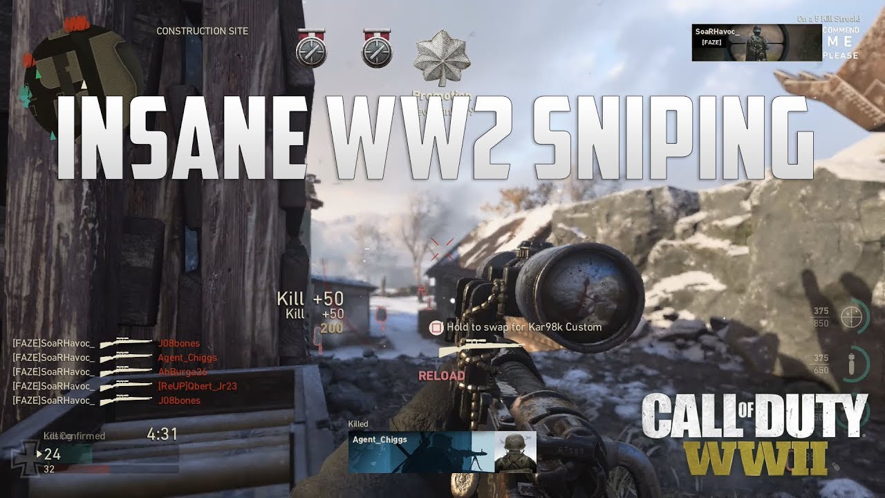 INSANE COD SNIPING (WW2 SNIPER HIGHLIGHTS) - YouTube