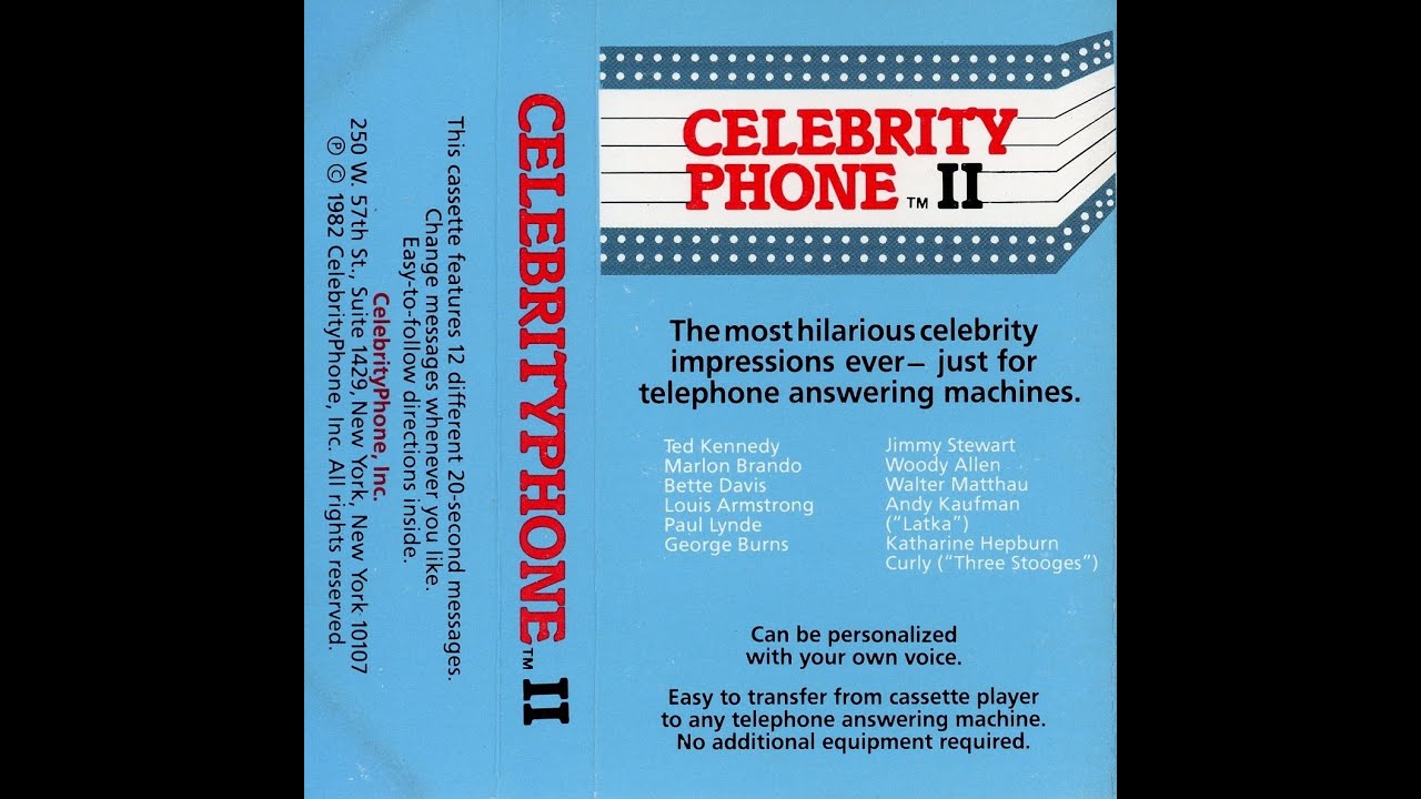 Celebrity Phone II answering machine messages cassette 1982 - YouTube